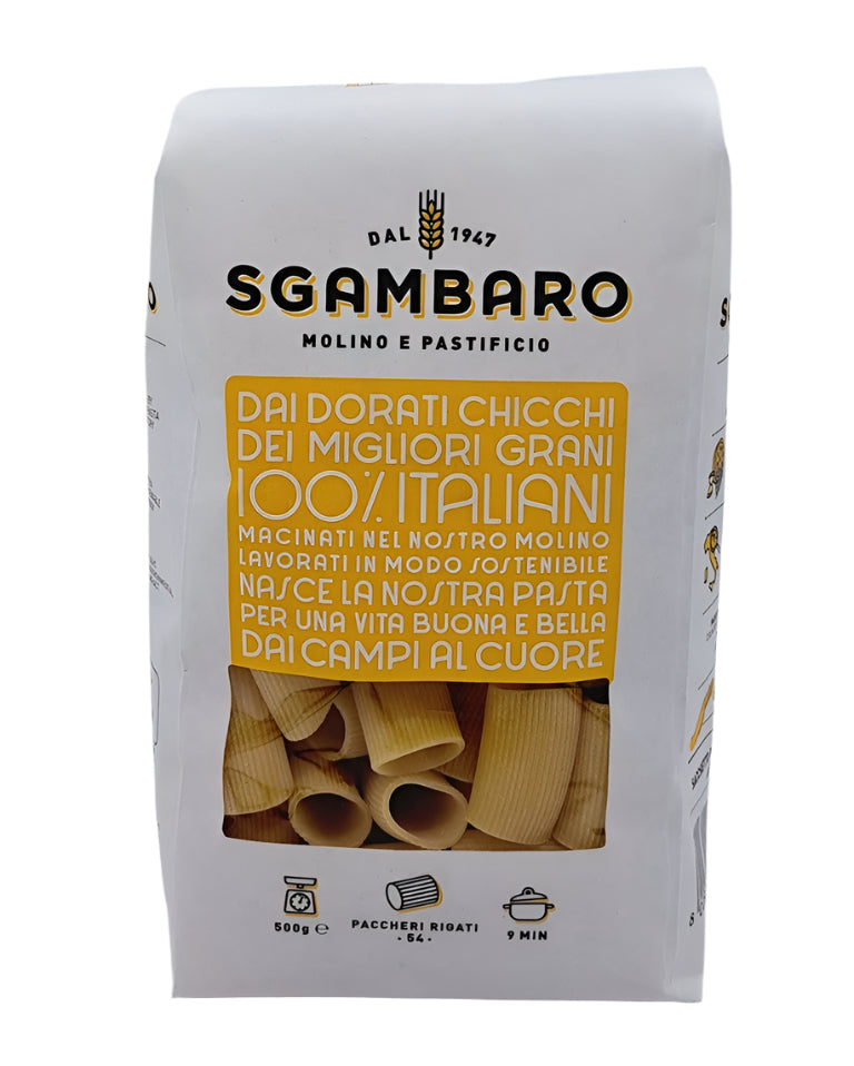 Sgambaro Paccheri Rigati Pasta 500g – East West Markets
